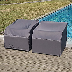 SUNSITT 2-Piece Outdoor Wicker Chairs Patio Furniture Set with Cushions, 2 Throw Pillow and Sofa Cover Included