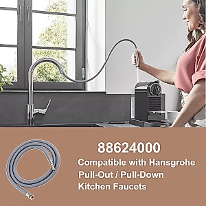 88624000 Pull-out Kitchen Faucet Hose Replacement for Hansgrohe, 59 inches Pull-down Spray Hose Replacement