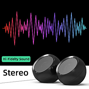 XKX Computer Speakers for Desktop, PC Speakers for Laptop, Small USB-Powered External Speakers with Hi-Fidelity Stereo Sound, Direct Volume Control, Plug-n-Play