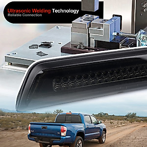 Led Third Brake Light Replacement for 2016 2017 2018 2019 2020 2021 2022 To-yota Tacoma SR SR5 TRD Pickup Trucks Strobe Led 3rd Brake Center High Mount Stop Lamp White Cargo Light Kit Smoked Lens