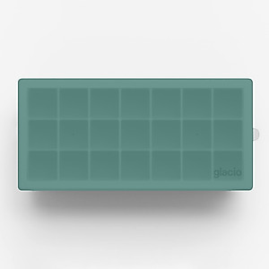 glacio Small Ice Cube Silicone Trays with Lids - BPA-Free, Flexible Ice Molds for Cocktails and Beverages - Set of 2