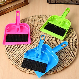 3 Sets Small Broom Dustpan Handheld Broom Mini Dustpan and Brush Cleaning Tools Mini Broom and Dustpan for Kids Whisk Broom and Dust Pan Small Broom and Dustpan Small Dustpan