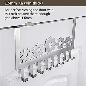 Sporgard Over The Door Hook Hanger, Heavy-Duty Organizer for Coat, Towel, Bag, Robe, Cap– Stainless Steel 8 Hooks Rack,Nice Gift for Christmas and New Year