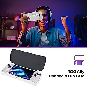 ProCase Upgraded Flip Case for ASUS ROG Ally Gaming Handheld 7 inch 2023, Protective Cover with Magnetic Removable Front Cover, Rog Ally Accessories Non-Slip Full Protection Grip Case -White