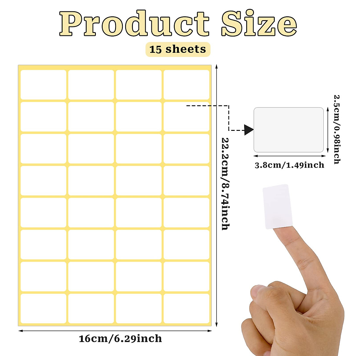 480 Pcs White Blank Labels Self Adhesive Library Book Spine Labels 1" x 1.5" Mailing Address Label Stickers Small Barcode Labels for Laser/Ink Jet Printers