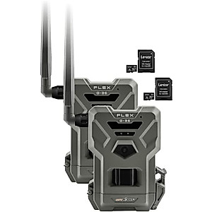 SPYPOINT Flex G-36 Twin Pack Cellular Trail Camera, 36MP Photos and 1080p Videos with Sound, GPS Enabled, Dual-Sim LTE Connectivity, 100' Flash & Detection Range + Two 32GB Micro SD Cards