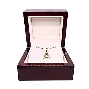 Diamond Wish 14k Yellow Gold Letter A Diamond Initial Pendant Necklace (1/10cttw) with 18-inch chain