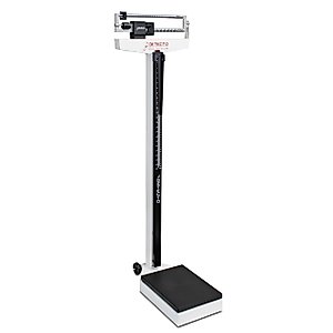 DETECTO 338 Mechanical Physician Beam Scale with Wheels/Height Rod, Dual Reading KG/LB
