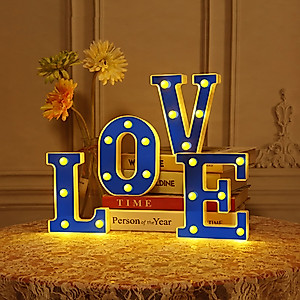 Led Marquee Letter Lights Sign Light Up Letters for Home Cafe Bar Party Wedding Birthday Christmas Decoration Battery Operated Alphabet Initials Lamp Letters Night Lights in Bedroom (Royal Blue, V)