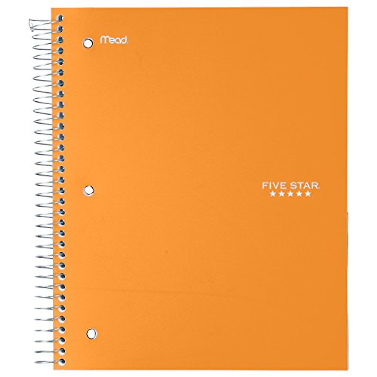Five Star Spiral Notebooks, 3 Subject, Wide Ruled Paper, 150 Sheets, 10-1/2" x 8", Assorted Colors, 6 Pack (73449)