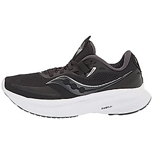 Saucony Women's Guide 15 Running Shoe, Black/White, 8