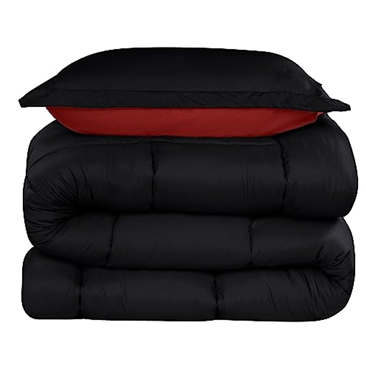 Utopia Bedding Twin/Twin XL Comforter Set Kids with 1 Pillow Sham - Bedding Comforter Sets - Down Alternative Reversible Black/Red Comforter - Soft and Comfortable - Machine Washable