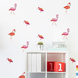 HACASO 24 PCS 2.3 by 3.5 Inches Flamingo Wall Decal Sticker for Home Decor -DIY Home Decor Vinyl Flamingo Nursery Room Wallpaper