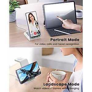 JoyGeek Wireless Charging Station for Samsung, Upgraded Android Charging Station, 3-in-1 Wireless Charger for Samsung Galaxy Watch5(Pro)/4/3/Active2/1, Galaxy S23(Ultra)/S22/S21/S20/Note 20, Buds2/Pro