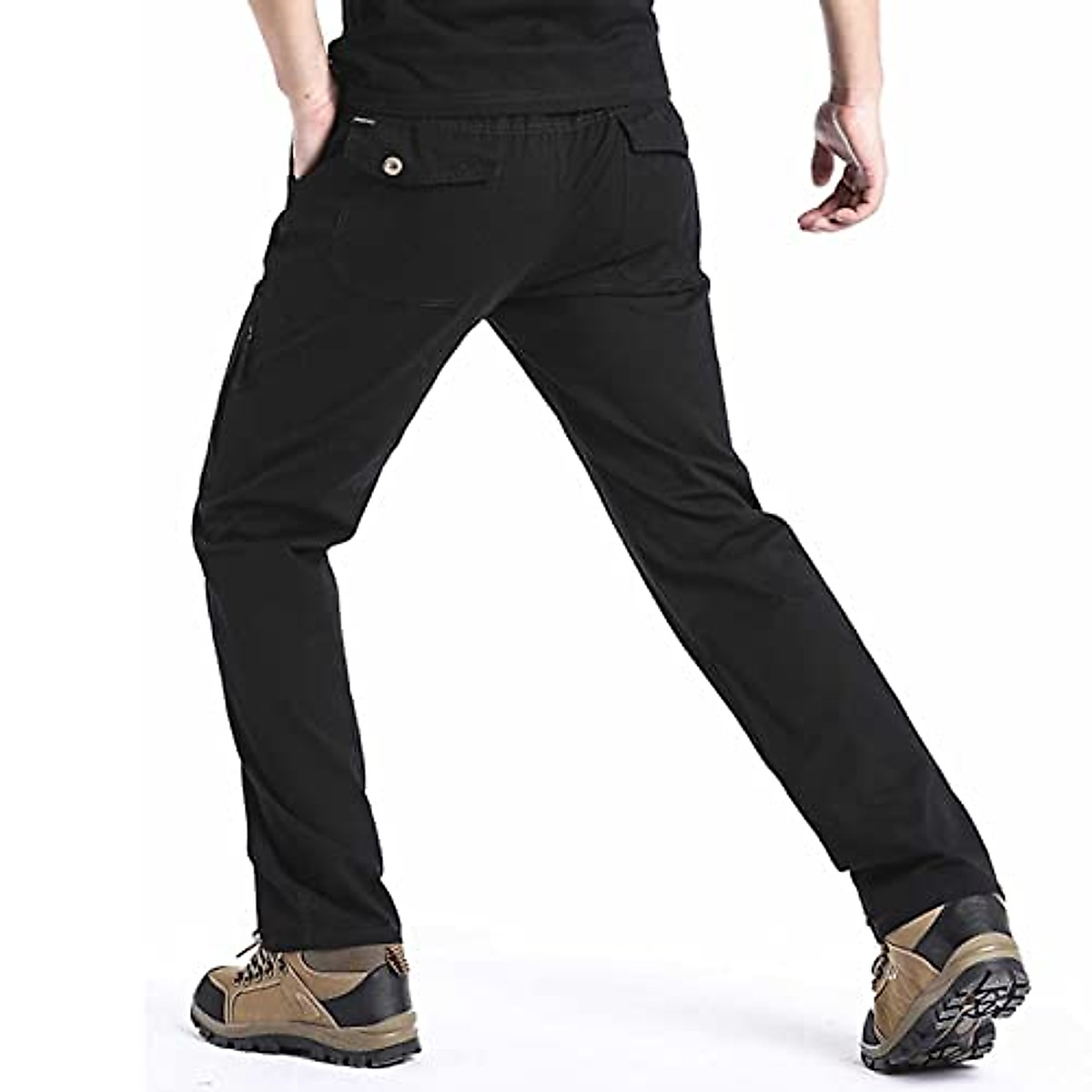 TOWMUS Cargo Pants for Men Men's Outdoor Tactical Pants Rip Stop Lightweight Truck Military Combat Cargo Work Hiking Pants Black