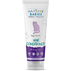 HAMILTON BABIES: Happy Hannah Hair Conditioner - Baby Conditioner - 8 fl oz / 236 mL - Natural, Plant-Based, Nourishes and Strengthens Hair, Detangles, Thickens and Strengthens Strands and Follicles