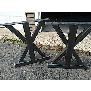 Metal Table Legs,Trestle Table Style,Raw Clear Coated,Industrial Finish,Custom Sizes,Handmade In U.S.