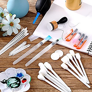 Alcohol Ink Blending Tool Set, Blending Pens Brush, Multiple Tip Shapes Detailing Swabs, Blower Ball, Ink Handle and Replacement Foams for Card Making Embossing Painting Rendering