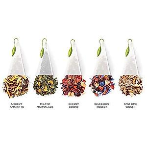 Tea Forte Presentation Box Tea Sampler Gift Set, 20 Assorted Variety Handcrafted Pyramid Tea Infuser Bags (Herbal Retreat)