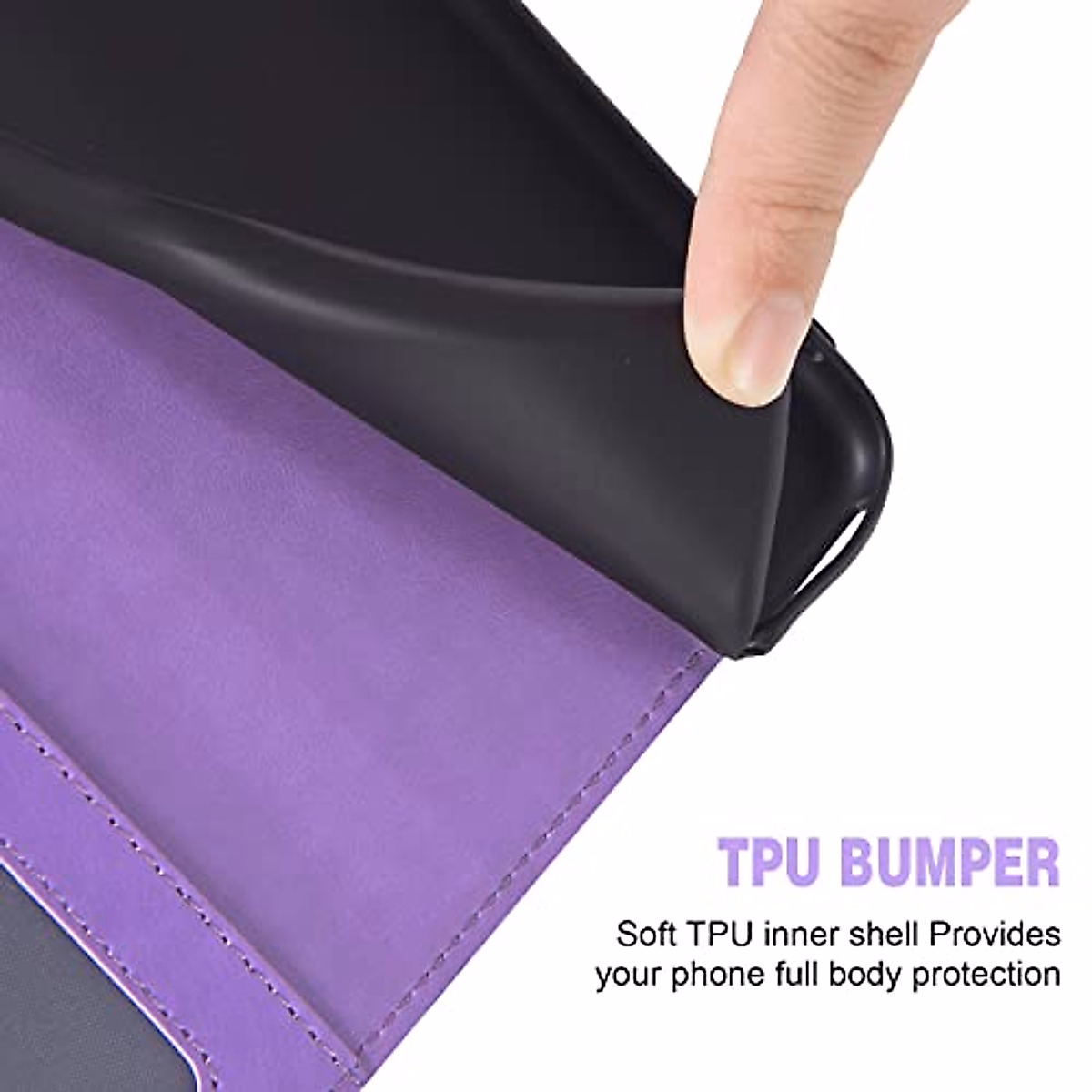 Asuwish Phone Case for OnePlus Nord N200 5G with Screen Protector and Lace Wallet Cover Flip Card Holder Stand Cell Accessories One Plus N 200 G5 1 Plus 200N 1plus One+ 1+ N2005G 2021 Women Men Purple