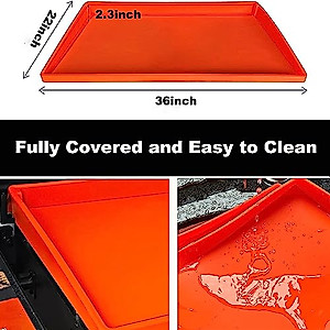 Silicone Griddle Mat,Griddle Mat for 36 Inch Blackstone,Improved Full Wrap-Around Protection,Reusable Heavy-Duty Food Grade Silicone Pad,Rust and Stain Resistant,Keeping Griddle Clean (Orange)