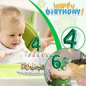 Green Birthday Candles Turtle Number 4,Number 4 Birthday Candle,Cartoon Party Decorations for Cake Toppers,Happy Birthday Candle,Ocean Turtle Theme Party Baby Shower Birthday Party Decorations