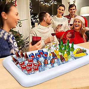 INNOVATIVE LIFE Inflatable Drink Cooler for Parties, Large Size Food Cooler Buffet, BBQ Picnic Pool Party Ice Serving Platters & Picnic Supplies