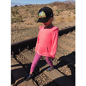 Grom Squad Kids Trucker Hat - Mesh Adjustable Baseball Cap for Boys & Girls - Baby, Infant, Toddler, School-Age Sizes (5-10yrs (Super), Sunrise to Sunset, Royal/White)