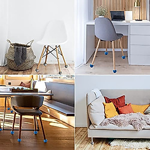 Magicorange 6 PCS Precut Walker Tennis Balls for Furniture Legs and Floor Protection, Heavy Duty Long Lasting Felt Pad Glide Coverings (Dark Blue)