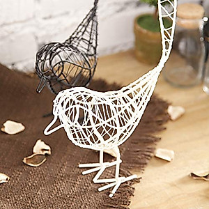 WhaleCreation Handicraft Bird Metal Decorative Figurine Home Decor Gift Toy (White)