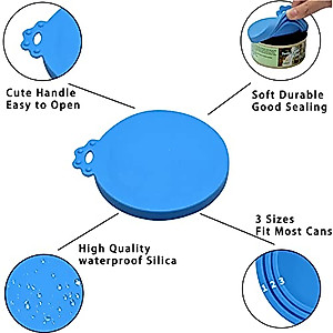 2 Pcs Can Covers Silicone Pet Food Can Lid Covers for All Standard Size Dog and Cat Can Tops, Multicolor