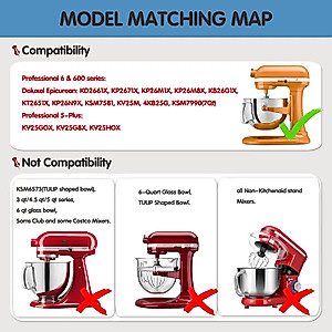 6 Quart Flex Edge Beater for Kitchenaid Bowl-Lift Stand Mixers, Kitchenaid Paddle Attachment with Both-Sides Flexible Silicone Edges Bowl Scraper, And Mixer Slider Mat for Kitchenaid 6 Qt Mixer