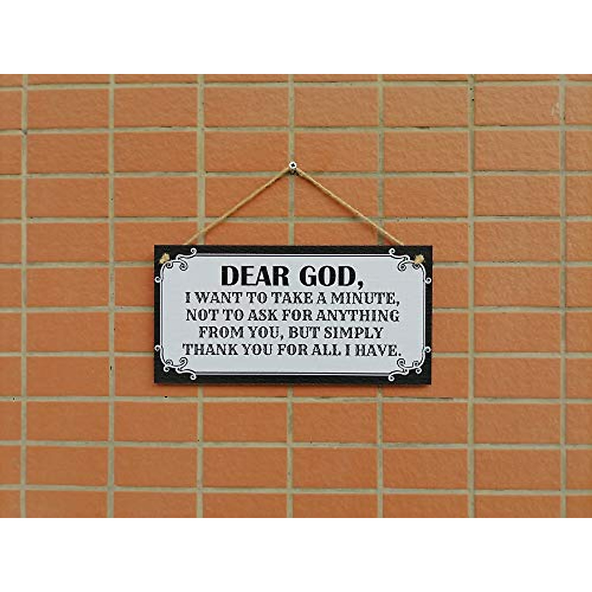 CARISPIBET Dear God house decorative sign faith religion belief gratitude home ornament living room gift 6" x 12"