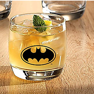 Batman Whiskey Glasses - 10 oz. Capacity - Classic Design - Heavy Base