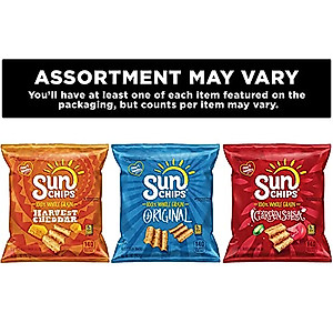 SunChips Multigrain Snacks, Variety Pack, 1 Ounce (Pack of 40)