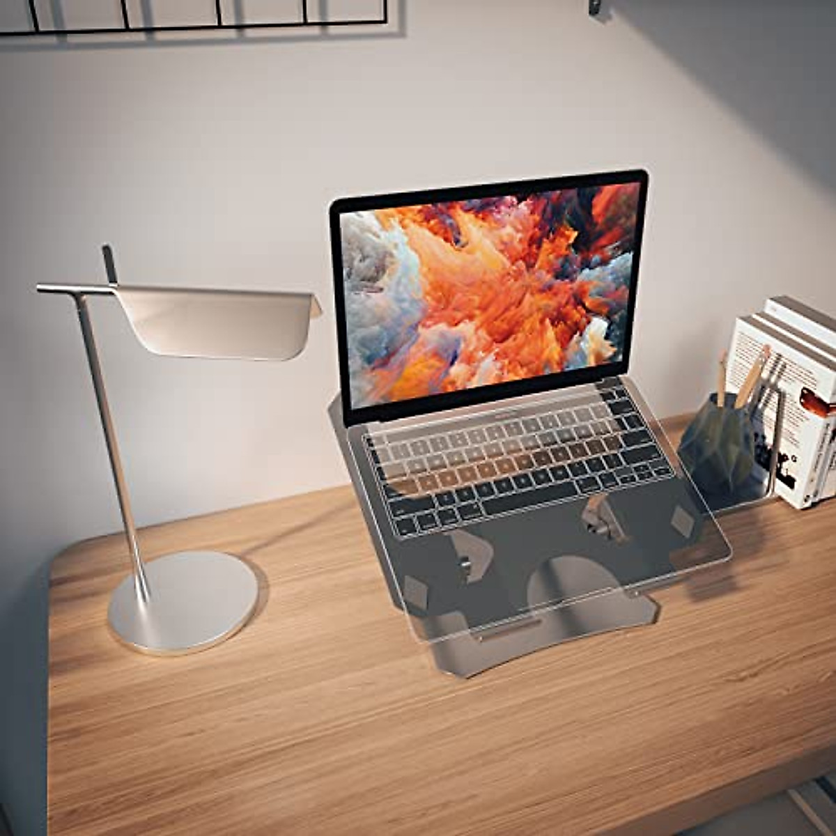 AYKLCZUU Laptop Stand, Computer Stand, Computer Stand for Laptop, Adjustable Laptop Stand, Adjustable Computer Stand, Ergonomic Laptop Stand, Laptop Computer Stand for 10 to 17 Inch Laptops (Silver)