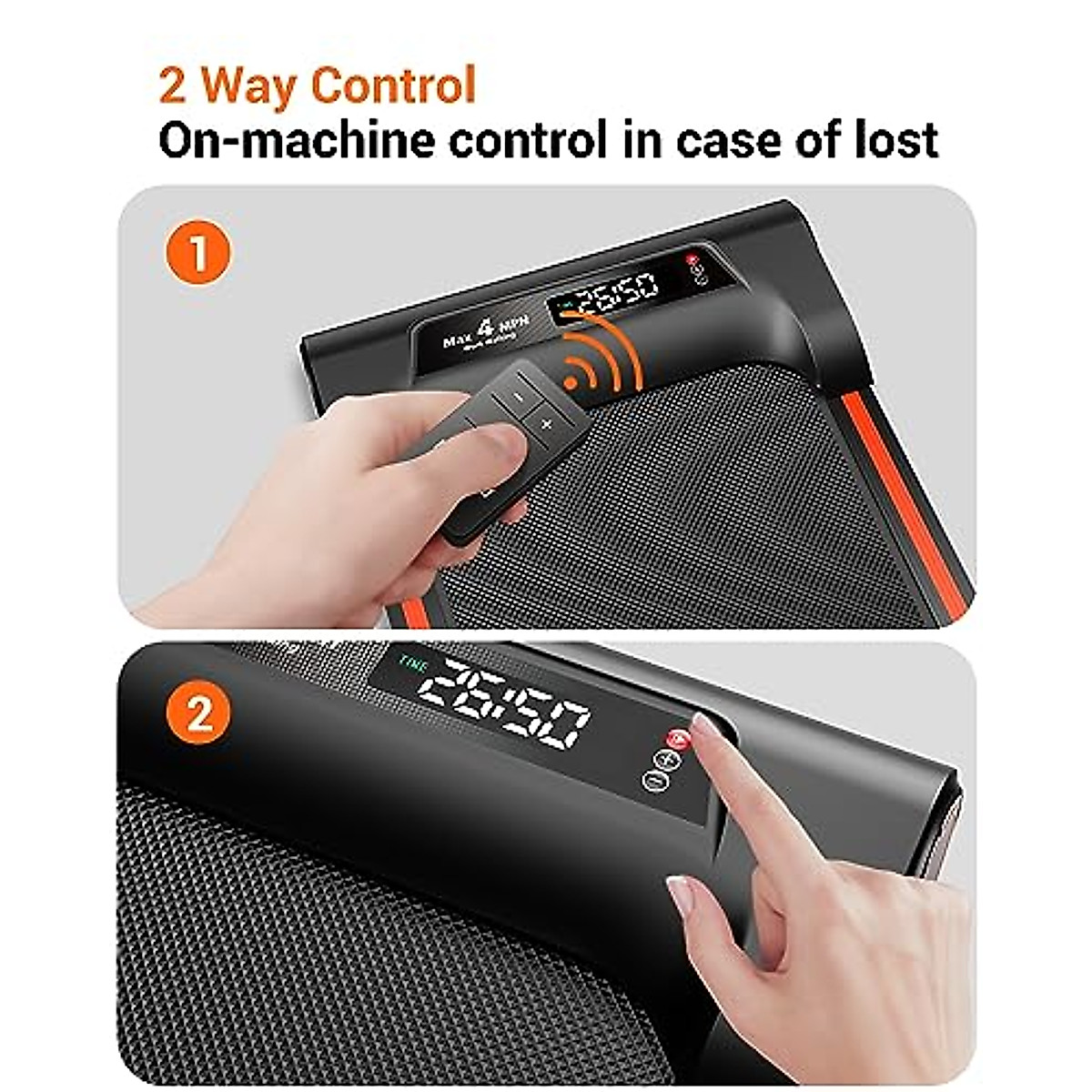 Walking Pad, GORPORE Under Desk Walking Treadmill for Home Office, Portable Mini Treadmill with Wider Running Belt and Remote Control