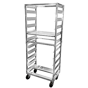 SHOPCraft Side Load Aluminum Speed Rack, Commercial Standard Heavy Duty Aluminum Bun Racks For Food Service, Bakery, Restaurant, NSF Listed Industrial Baking Pan Rack (10 Tier 6 Inch Spacing)