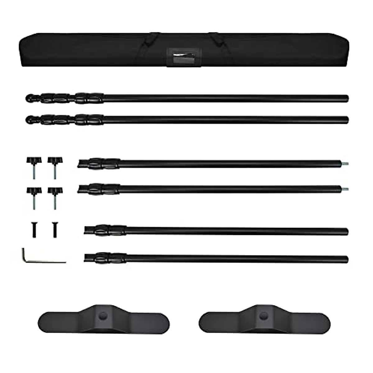 Yohenkta Backdrop Banner Stand, 8ft Adjustable Photo Studio Backdrop Stand Kit with Carrying Bag for Trade Show, Photography, Wall Exhibitor Background, Party, Wedding