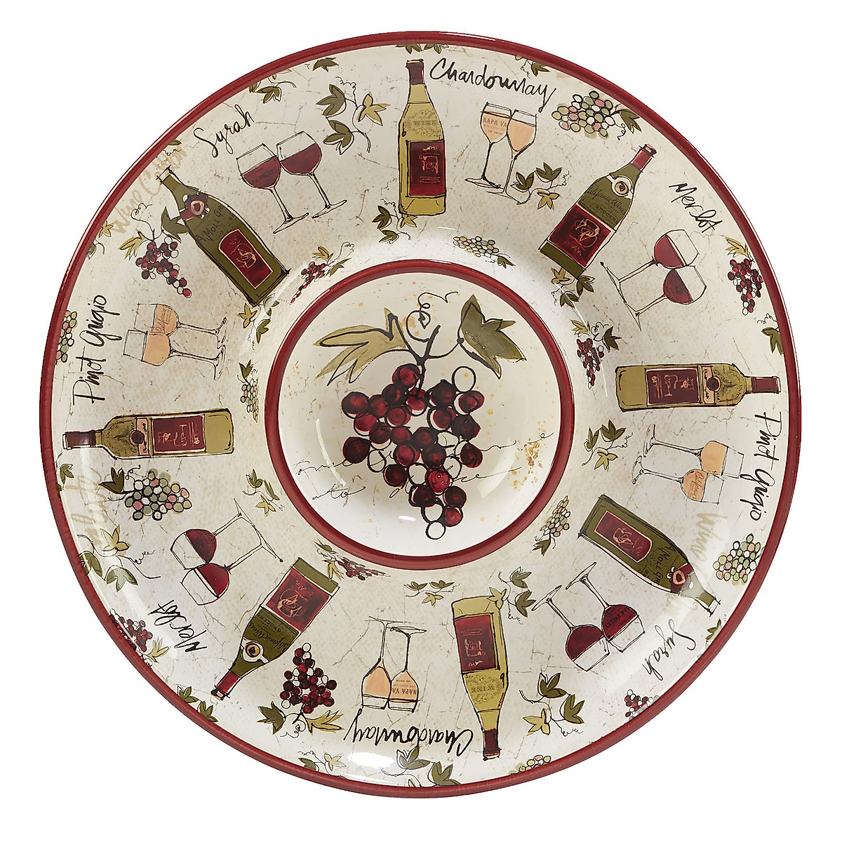 Certified International Wine Country Chip & Dip, Multicolored