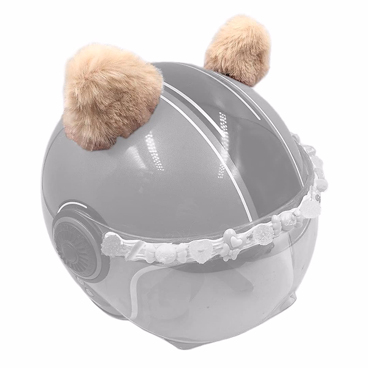 Smart Bear Ears for Helmet Plush Ears Adhesive Velcro Ski Helmet Accessory Cute Triangle Ears for Motorcycle Helmet Decor Brown