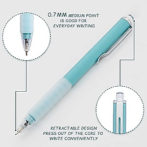 AZGO Ballpoint Pens Black Retractable Ink Writing Pen Office 0.7mm Ball Point Pen for Journaling (6-count)