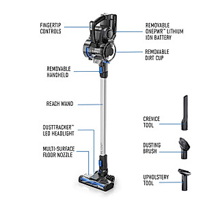 Hoover ONEPWR Blade+ Cordless Stick Vacuum Cleaner with Extra Battery, Lightweight, BH53310E, Silver