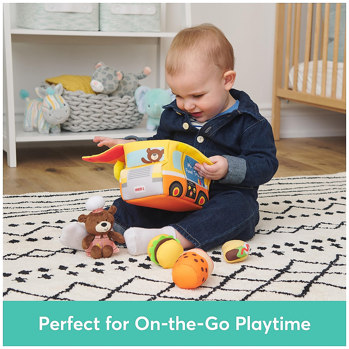 GUND Baby Play Soft Collection, My Little Food Truck 5-Piece Plush Playset with Rattle, Squeaker and Crinkle Sound Toys, Sensory Toy for Babies, 7.5”