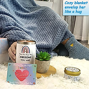 Get Well Soon Gifts for Women, 13 Pcs Care Package Gift Self Care Basket After Surgery Recovery, Encouragement Gift Thinking of You Feel Better Warm Gifts Box with Blanket Coffee Tumbler for Women