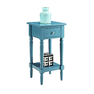 Convenience Concepts French Country Khloe 1 Drawer Accent Table with Shelf, Blue
