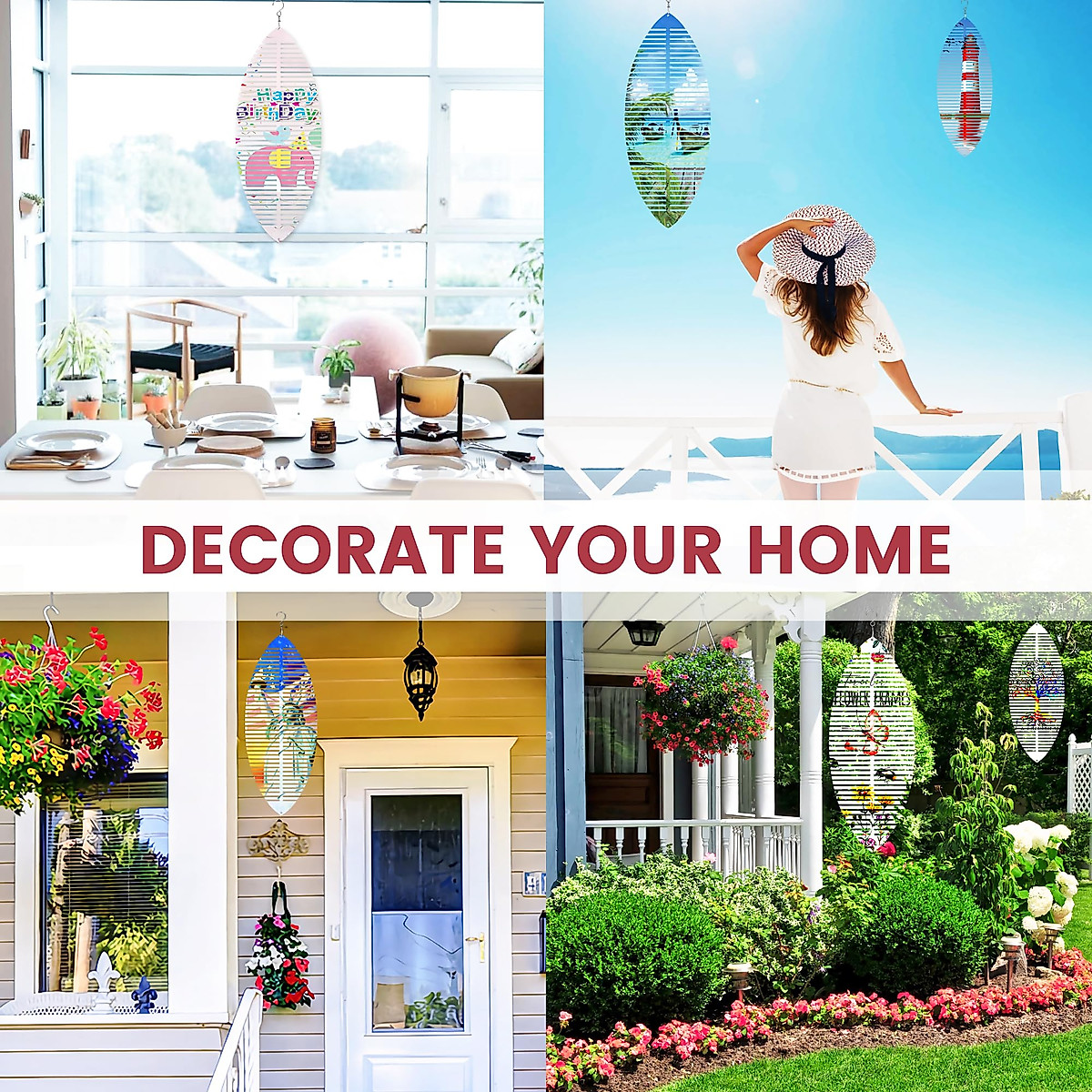 4 Pcs 11 Inch Sublimation Wind Spinner Blanks, Aluminum Wind Spinners Sublimation Blanks, Sublimation Blank Wind Spinners DIY Sublimation Wind Spinners Ornaments for Garden Yard (Helix)