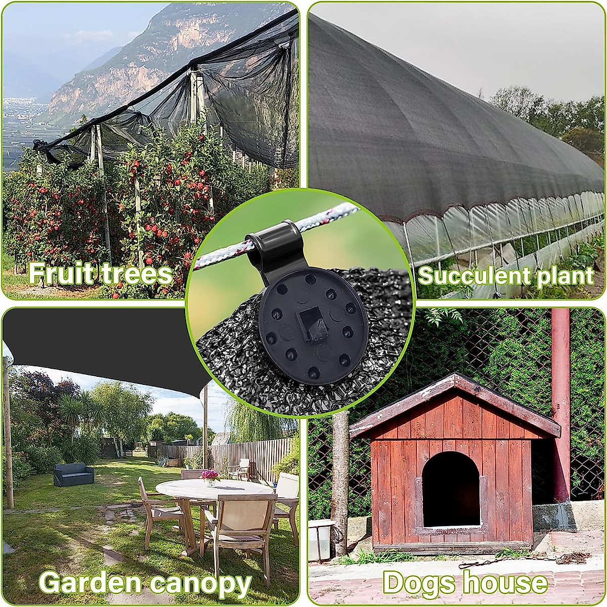 XSHANG 50Pcs Mesh Shade Cloth Clips, 2024 New Shade Cloth Lock Grip, Round Shade Plastic Black Clips for Outdoor Garden Netting, Anti Bird Net, Sun Shade Net, Patio Accessories (Black 50pcs)