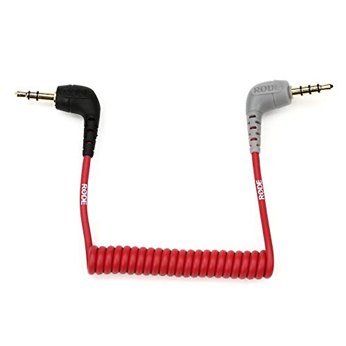 Rode SC7 Coiled Patch Cable - Angled 3.5 Millimeters TRRS to Angled 3.5 Millimeters TRS