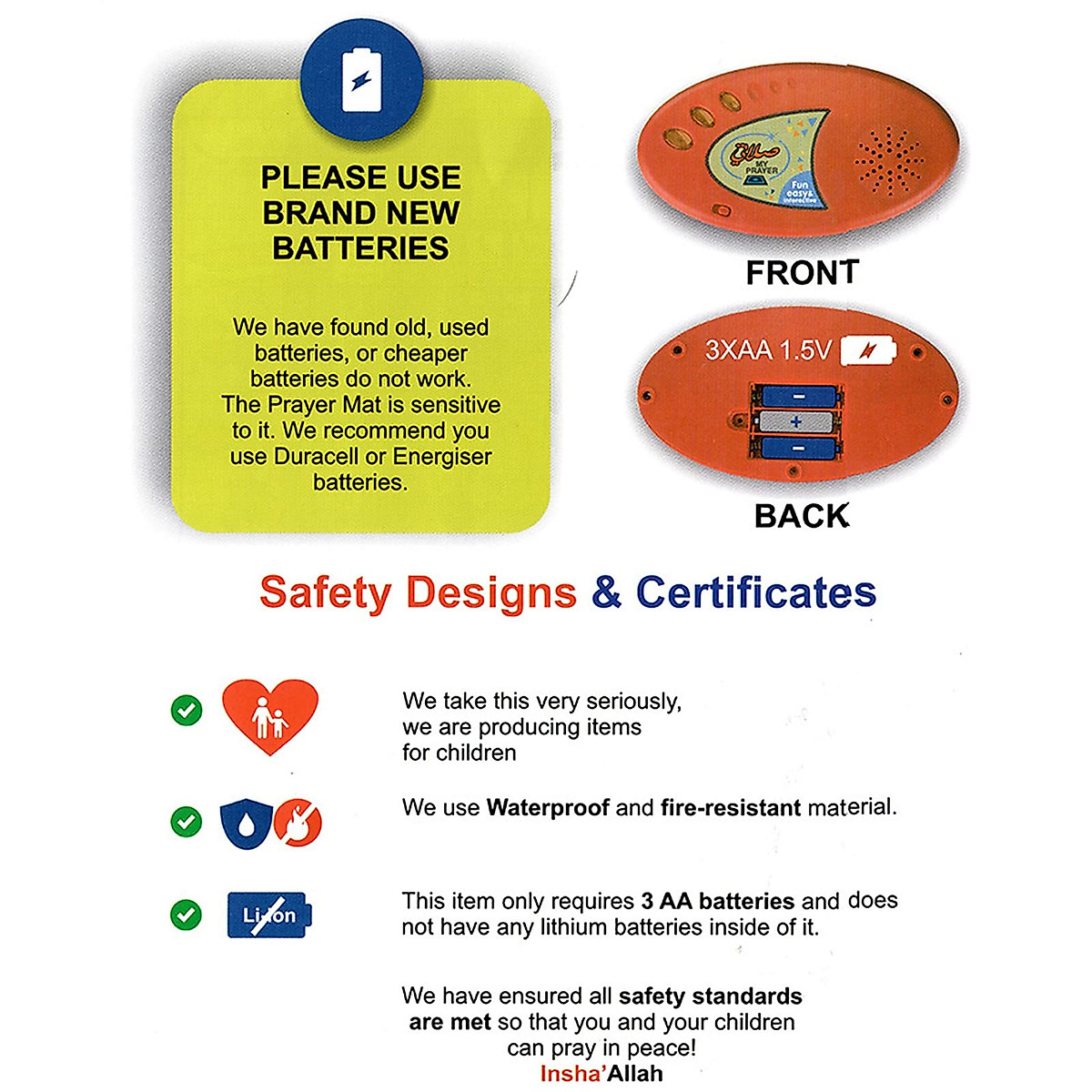 Electronic Muslim Prayer Mat, Convenient 7 Languages Multifunctional Smart Muslim Prayer Mat for Children Over 3 Years Old